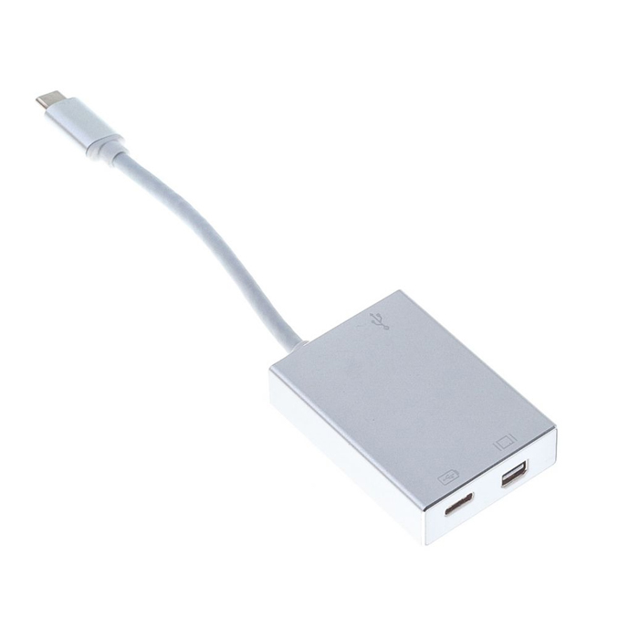 Адаптер Buro BHP USB Type-C (m) USB Type-C (f) miniDisplayPort (f) 0.1м серебристый