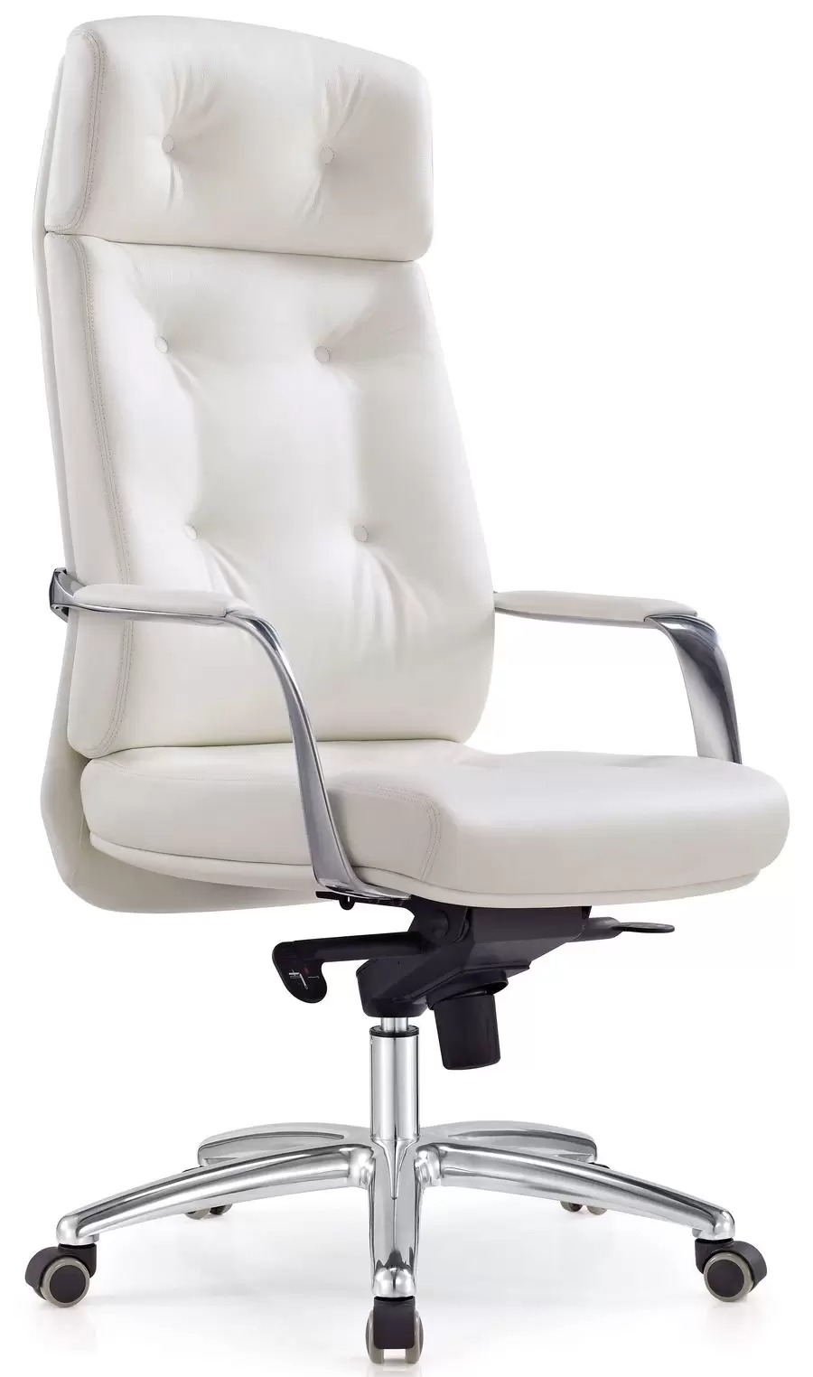 Кресло руководителя Бюрократ Dao/Кожа белая/задняя часть спинки искусственная кожа белая