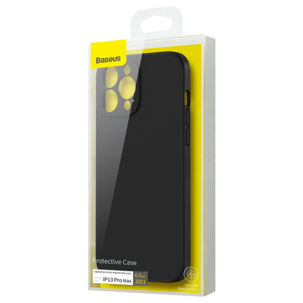Чехол iPhone 13 Pro Max (6.7) Liquid Silica Gel Protective Case Baseus черный