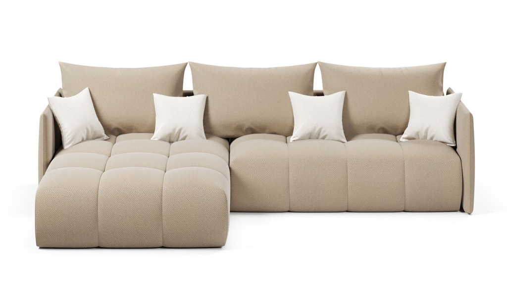 Угловой диван-кровать 4Home Лагуна, 226х155х80 см, Beige, левый, Еврокнижка