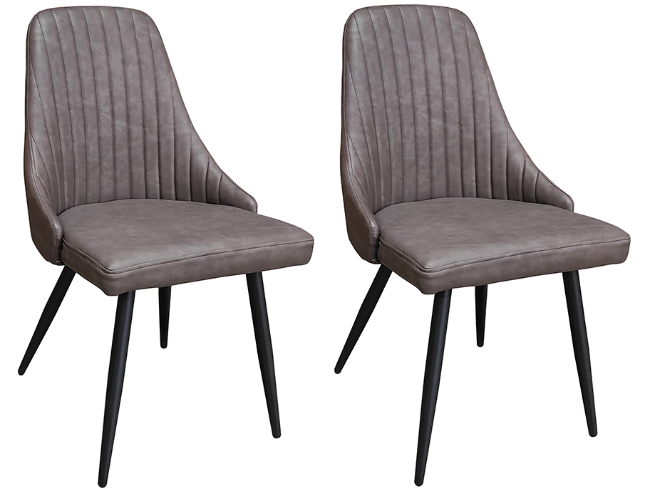 Комплект стульев Терминал MARVIN экокожа винтажный коричневый, опоры черные, 2 шт.