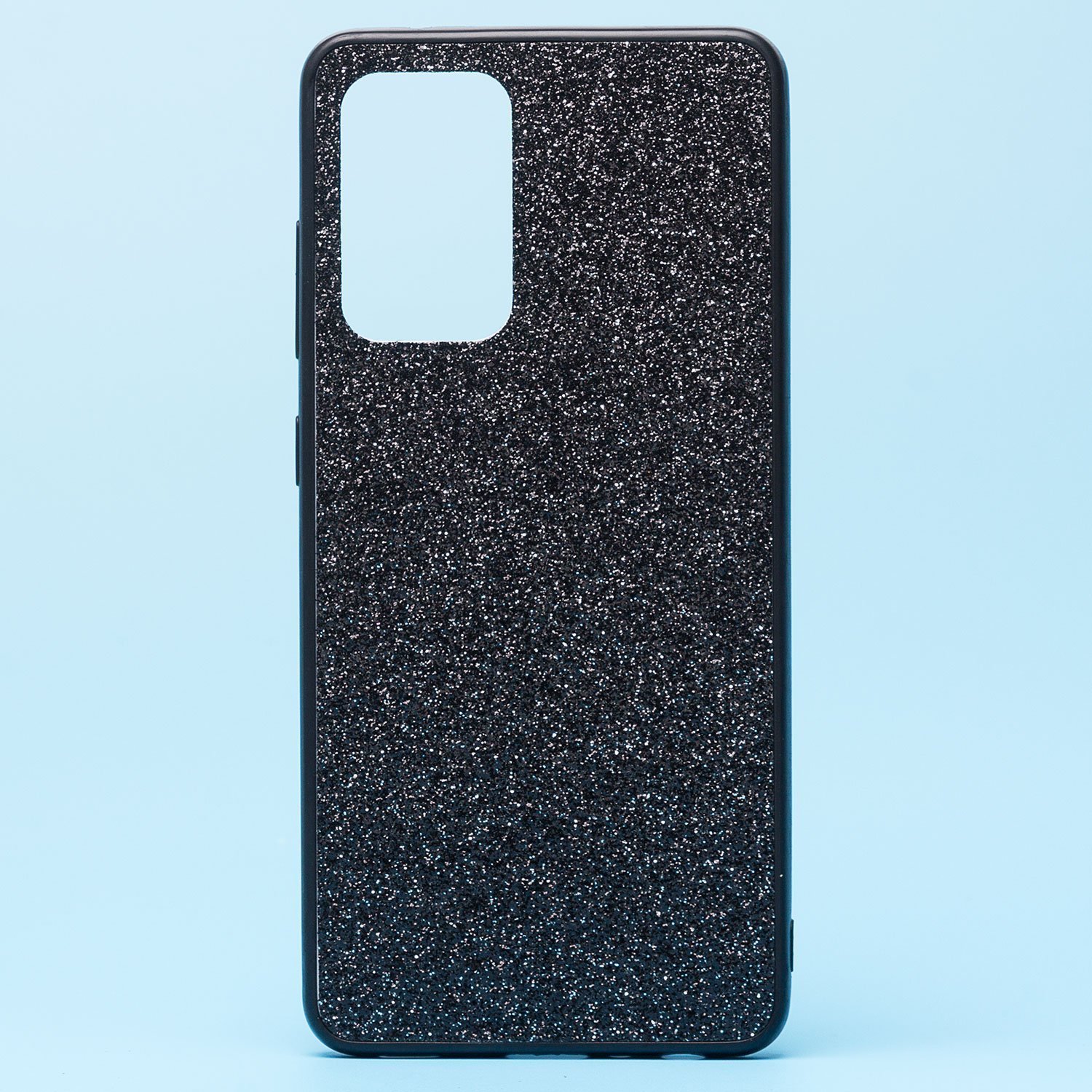 Чехол Samsung SM-A725F (Galaxy A72) пластиковый с блестками <черный>