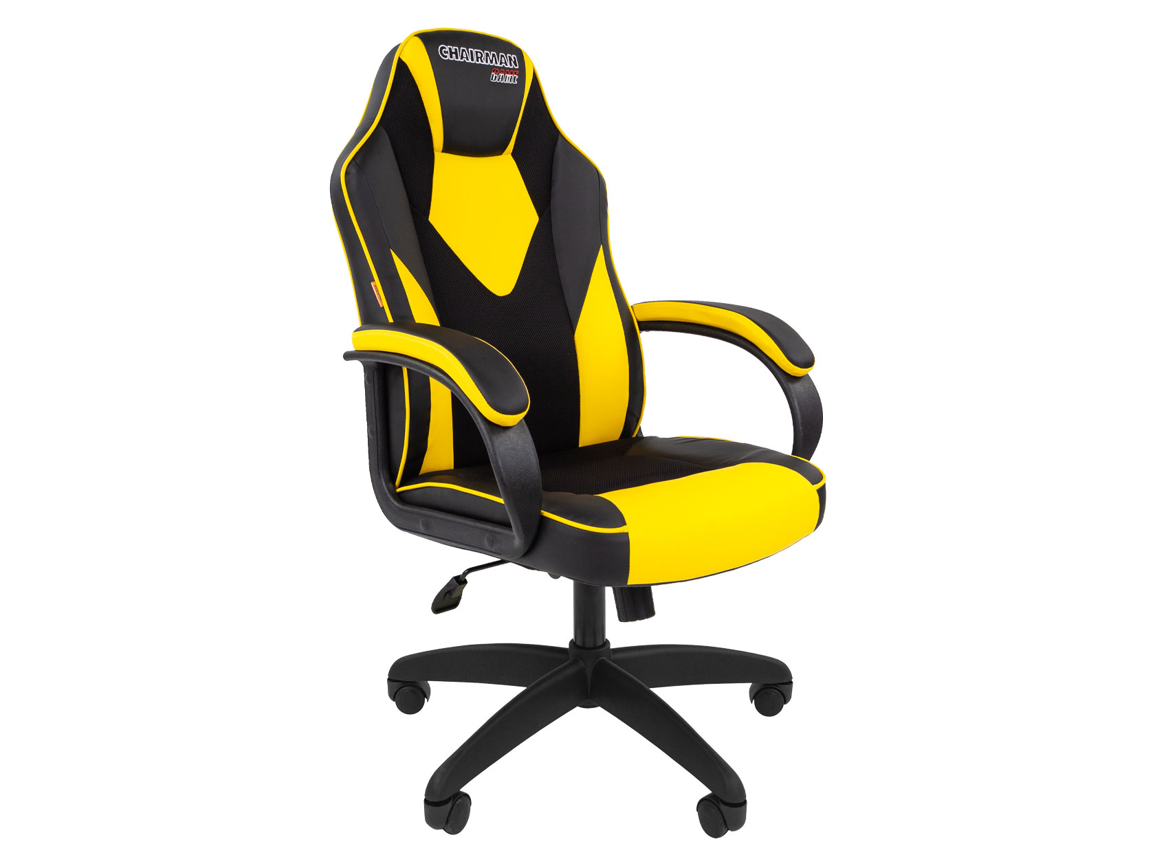 Игровое кресло ТАЙПИТ-МК Chairman game 17 Черный, экокожа / Желтый, экокожа /Черный, ткань