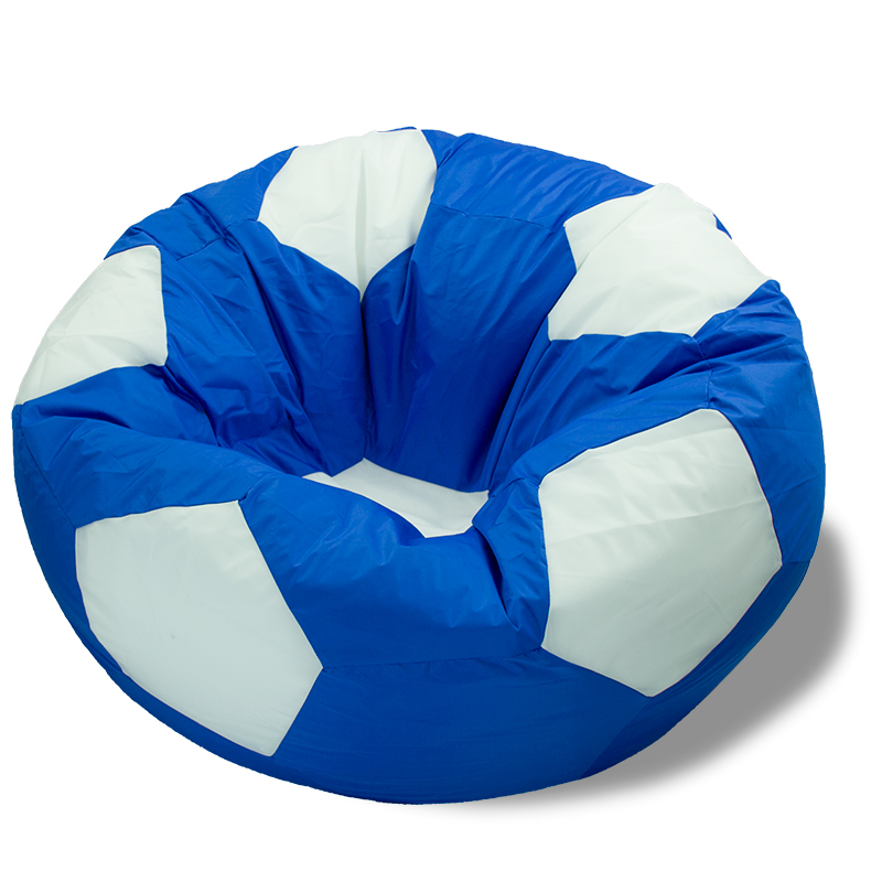 Кресло-мешок Puffmebel мяч XXL синий/белый