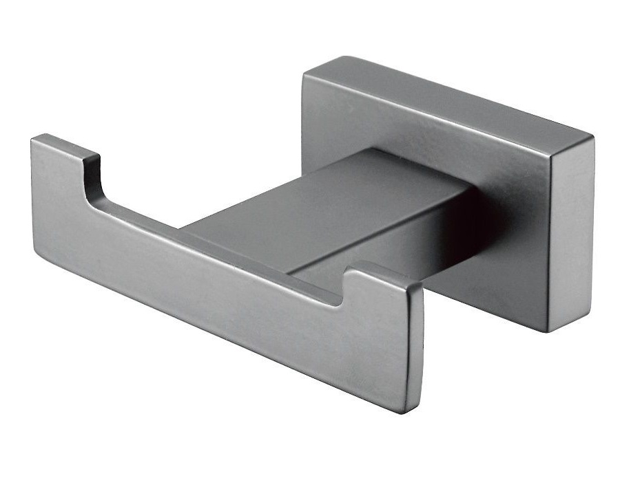 Крючок двойной для полотенец для ванной и кухни BELZ B90405-2, настенный, вороненная сталь