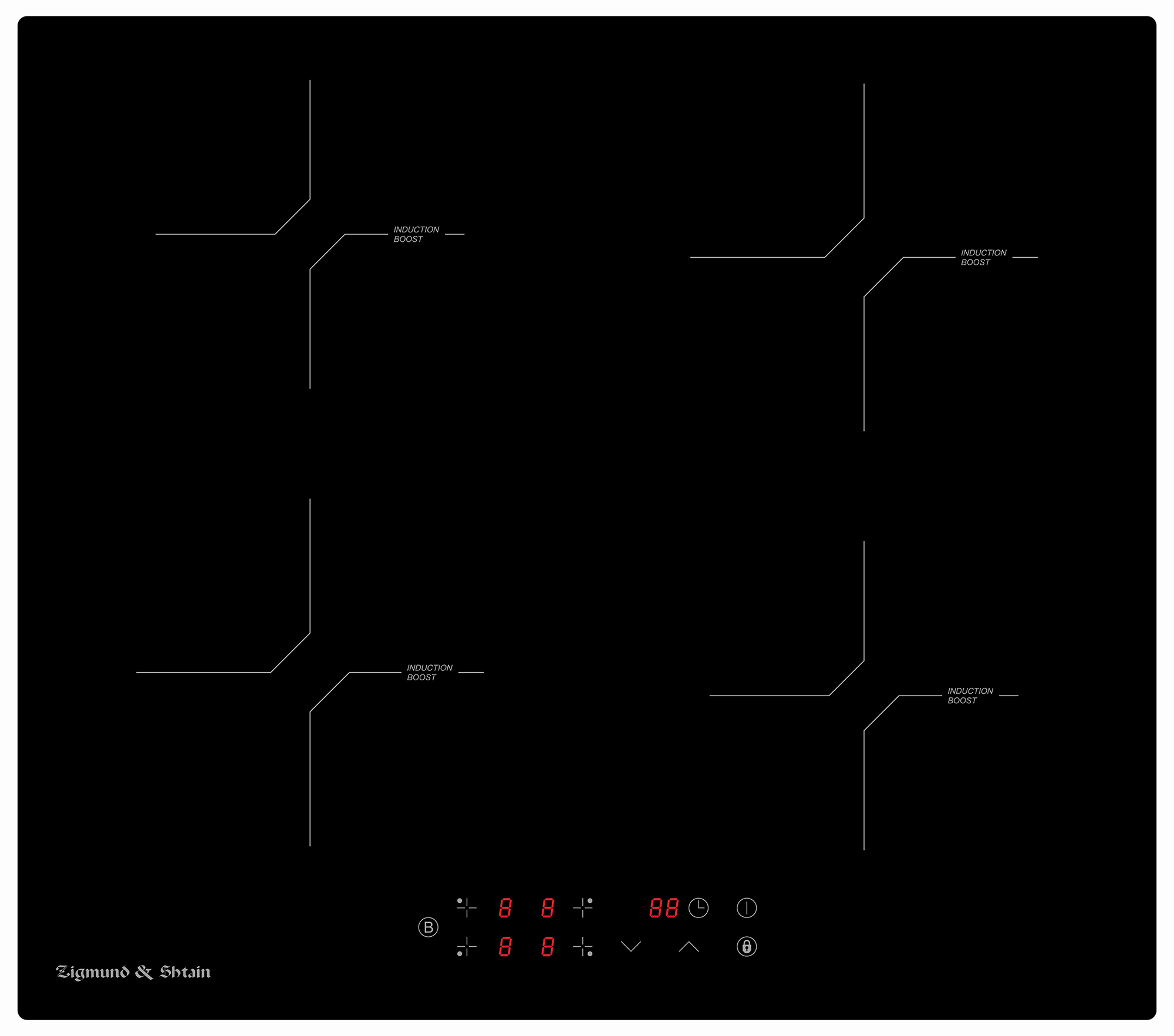 Встраиваемая варочная панель индукционная Zigmund & Shtain CI 33.6 B черный