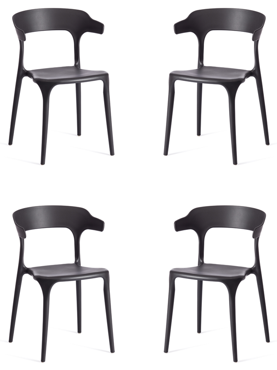 Комплект стульев для кухни TetChair TON, 4 шт., пластик, черный
