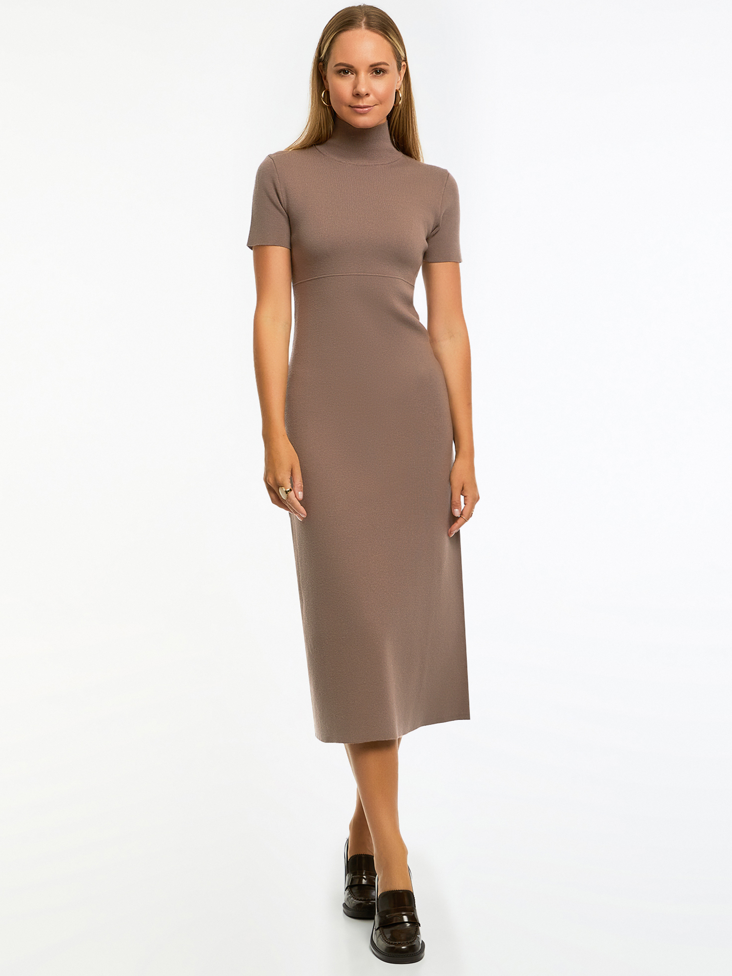Платье женское oodji 63912240 коричневое XS