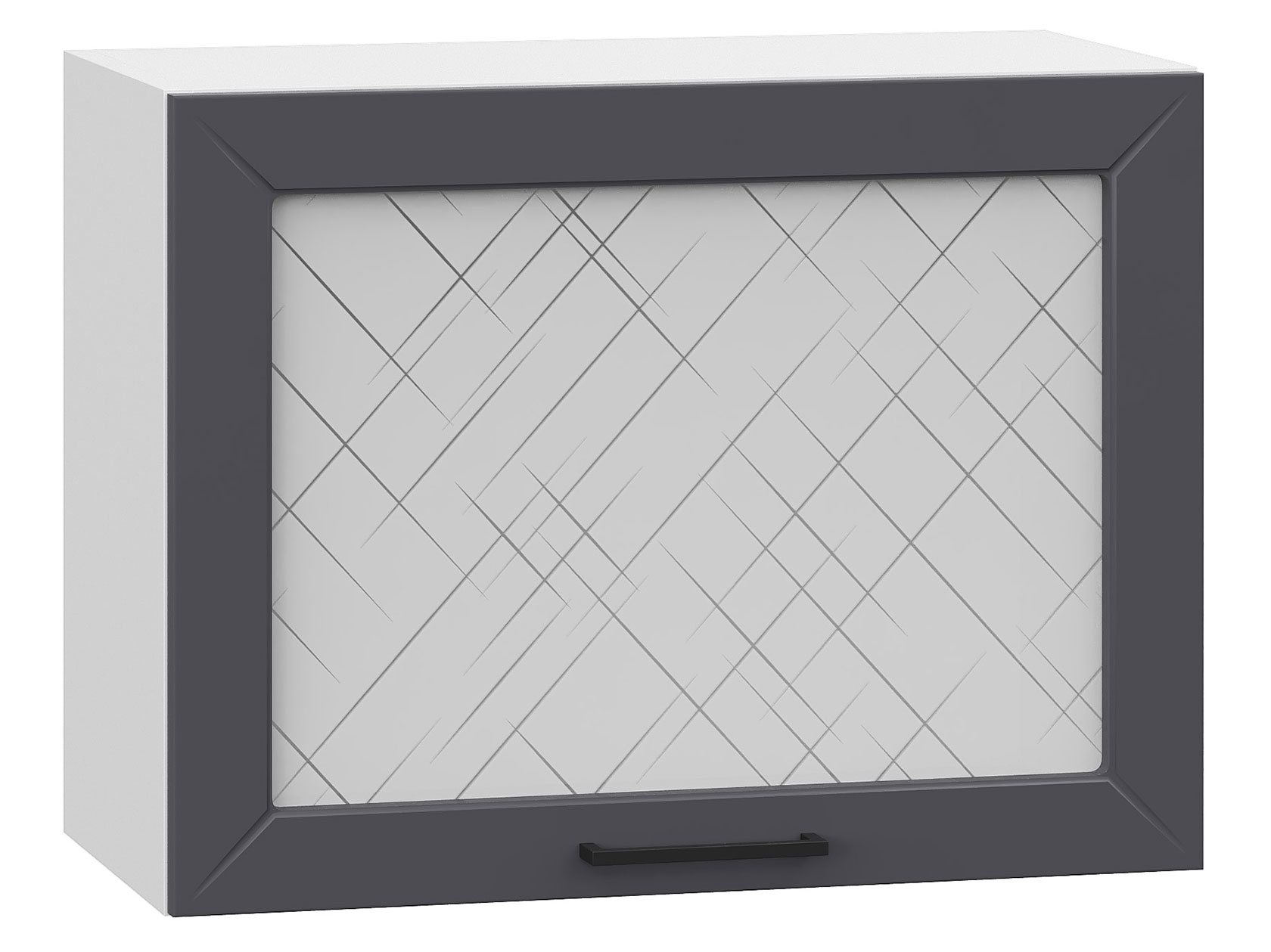 Навесной шкаф СВ-Мебель Вектор Белый / Графит со стеклом 600 мм