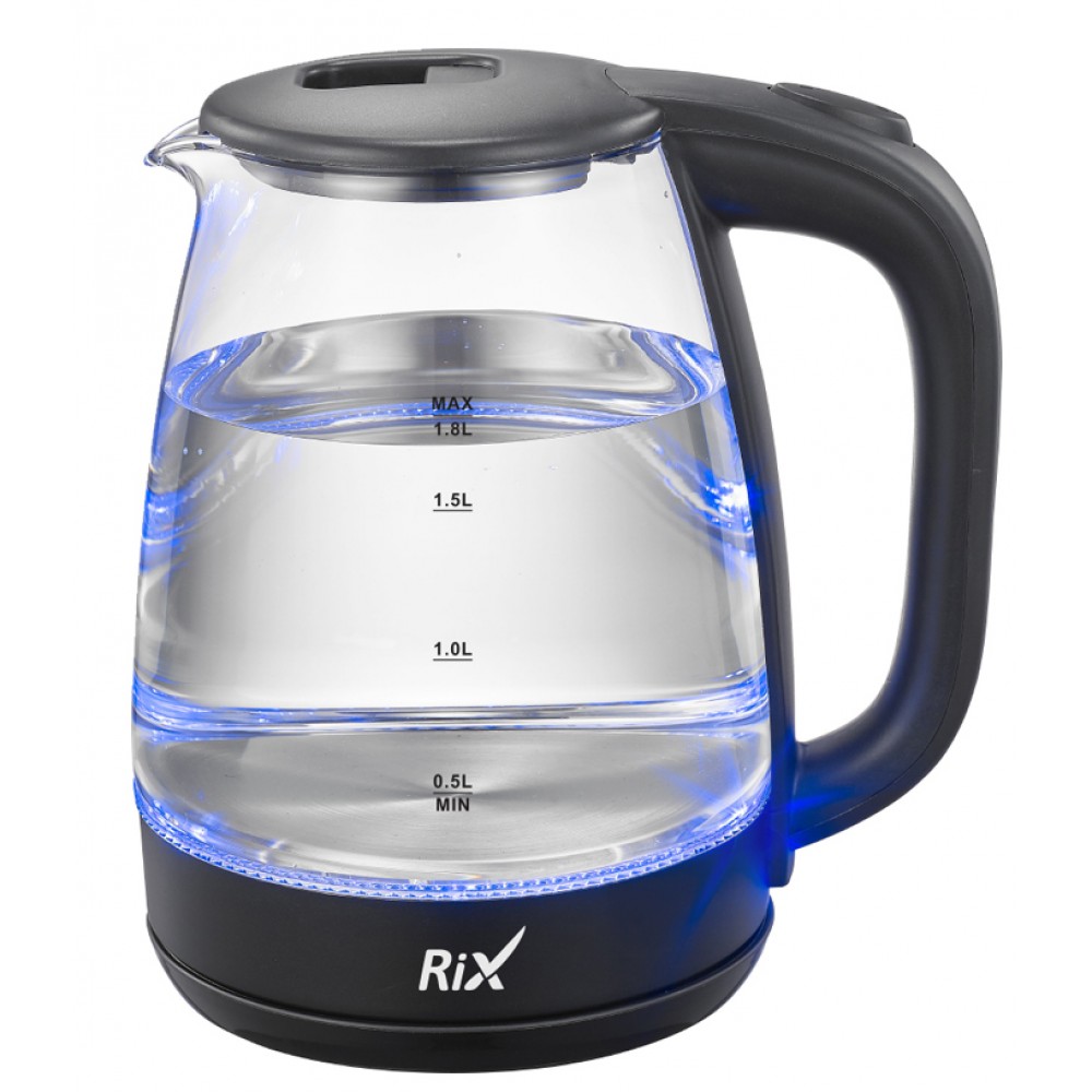 Чайник электрический RIX RKT-1820G 1.8 л Transparent, Black