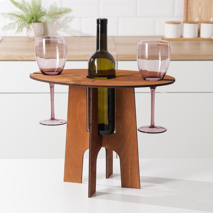Столик-поднос для вина и двух бокалов, 40x25x30 см