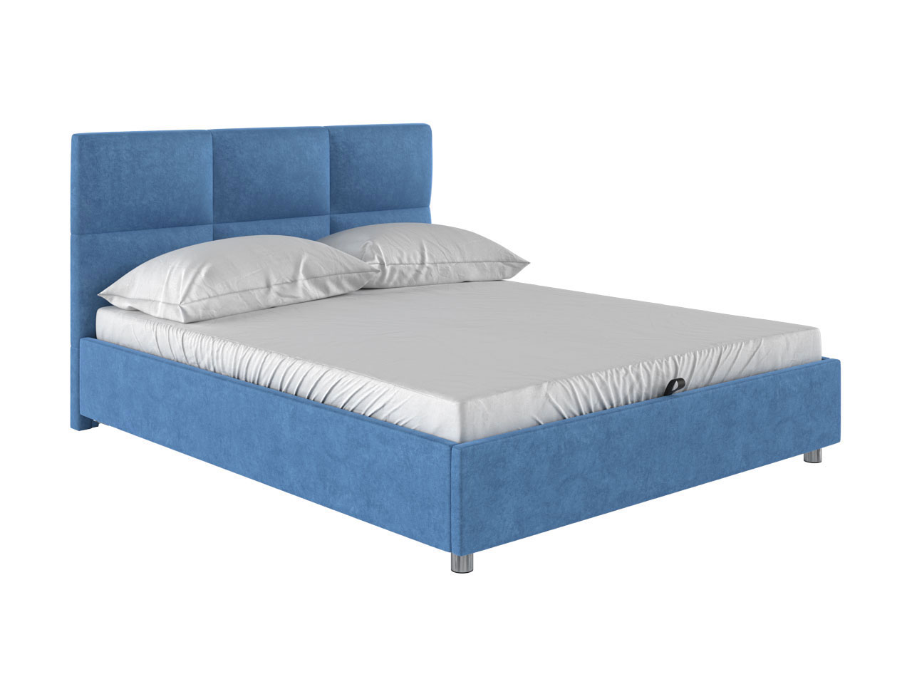 Кровать с подъемным механизмом Первый Мебельный Паулина Голубой, велюр 180х200 см