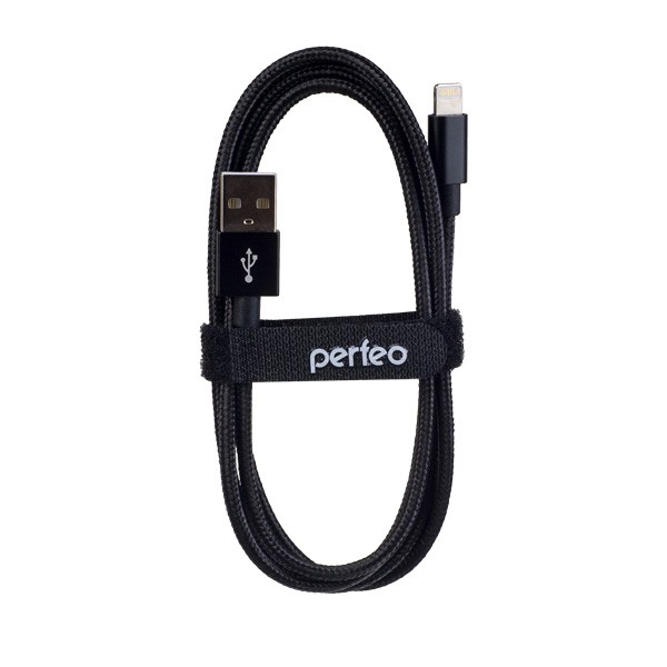 Кабель Perfeo для iPhone, USB - 8 PIN (Lightning), черный, длина 1 м. (I4303)