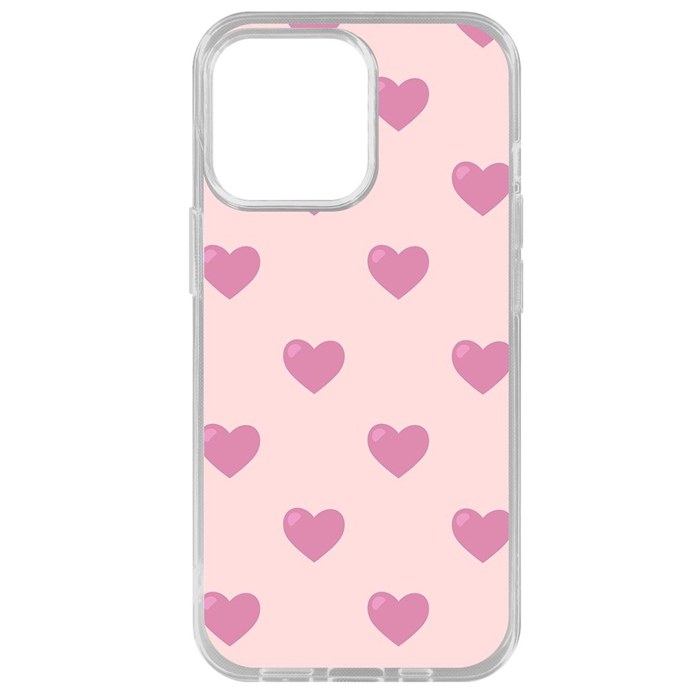 Чехол-накладка Krutoff Clear Case Пурпурные сердца для iPhone 14 Pro Max
