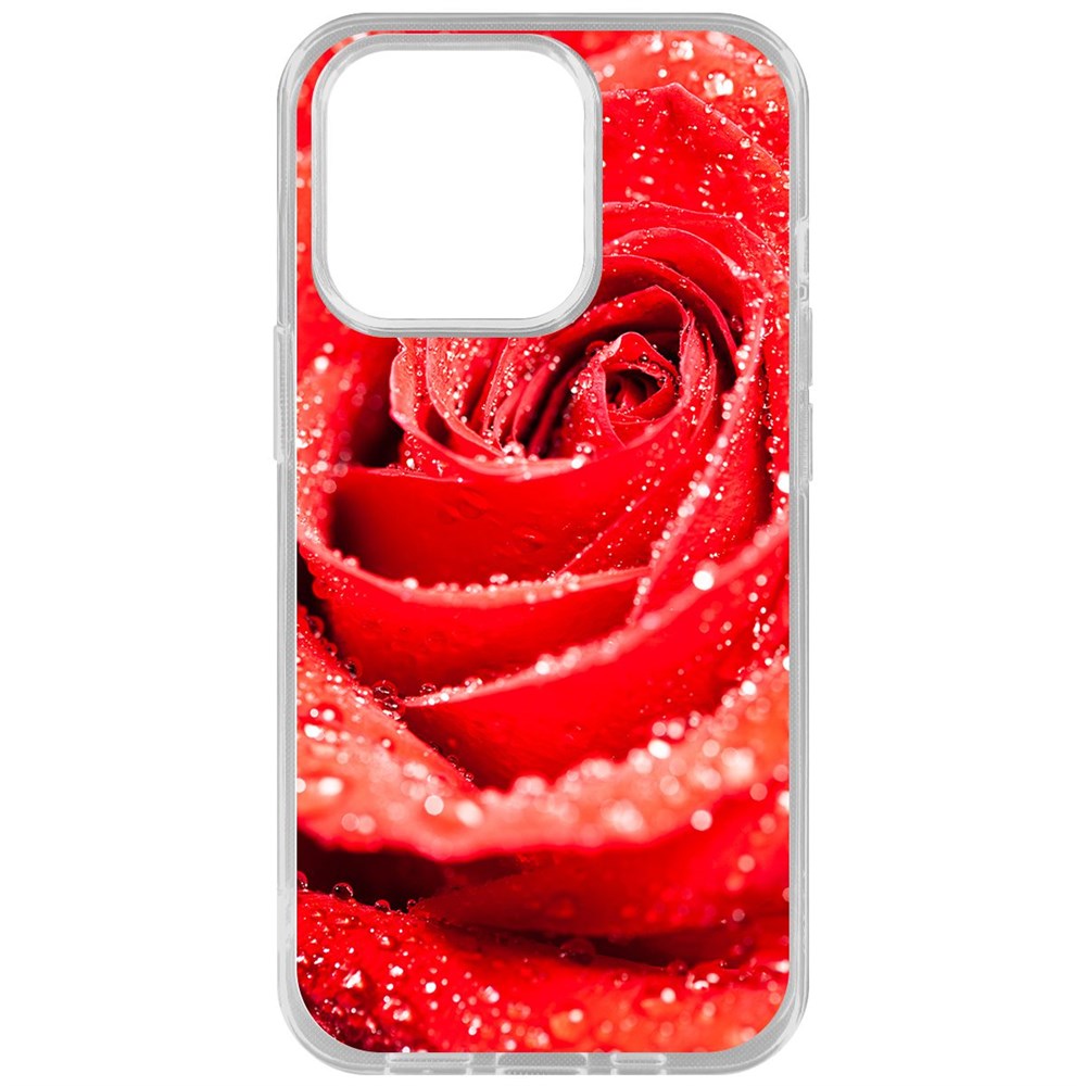 Чехол-накладка Krutoff Clear Case Роза для iPhone 14 Pro