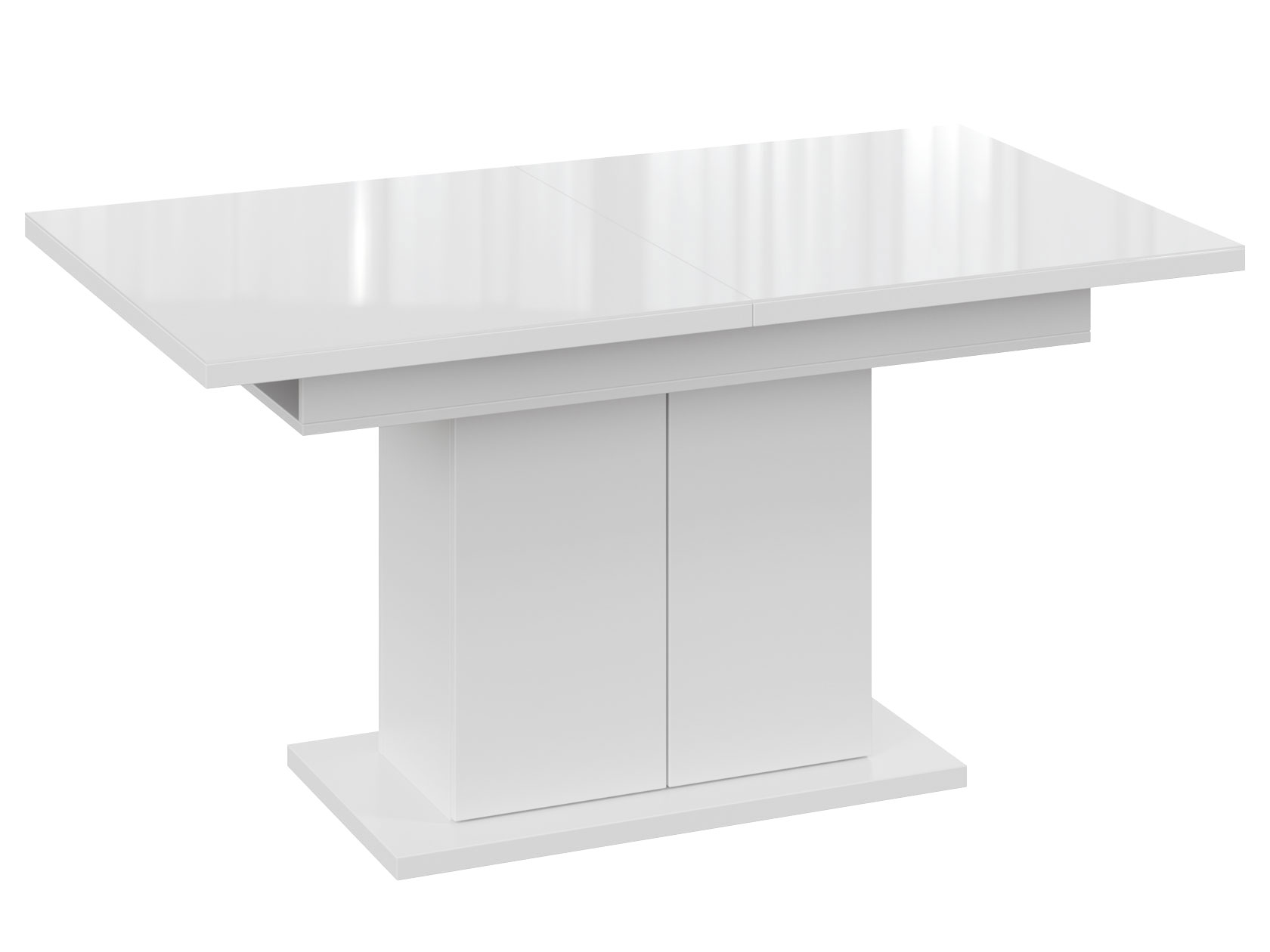 Кухонный стол ТриЯ Детройт Тип 2 Белый / Белый глянец, стекло