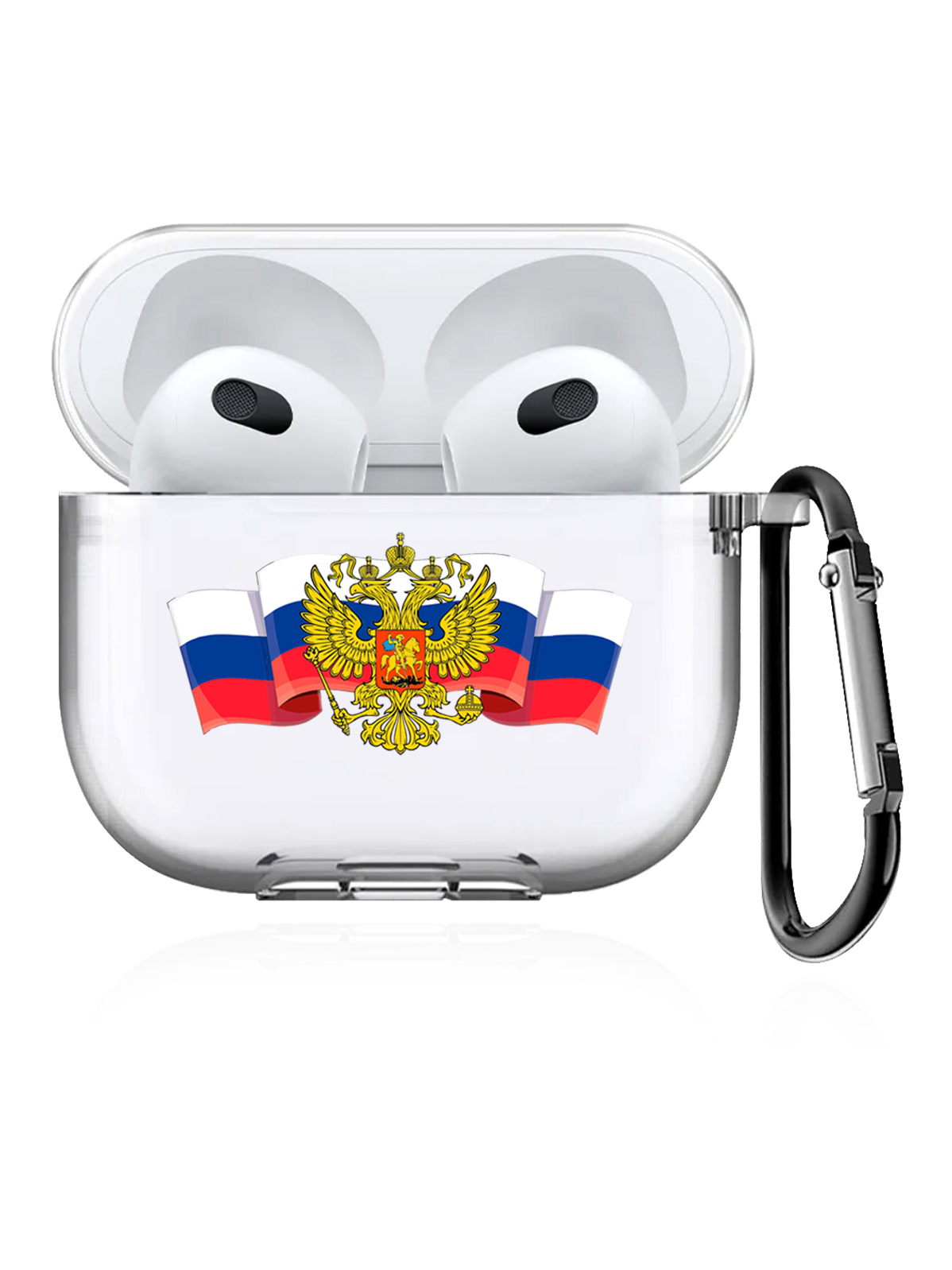 Чехол SignumCase для Apple AirPods 3 Герб России прозрачный
