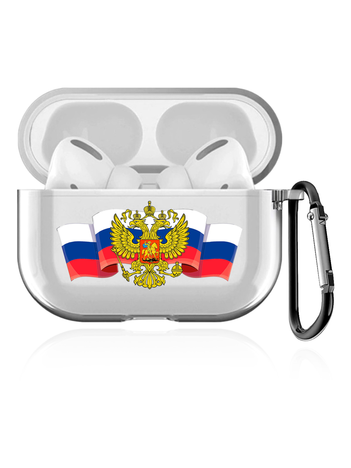 Чехол SignumCase для Apple AirPods Pro Герб России прозрачный