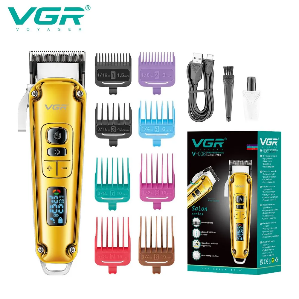 Машинка для стрижки волос VGR Professional V-006 золотистый