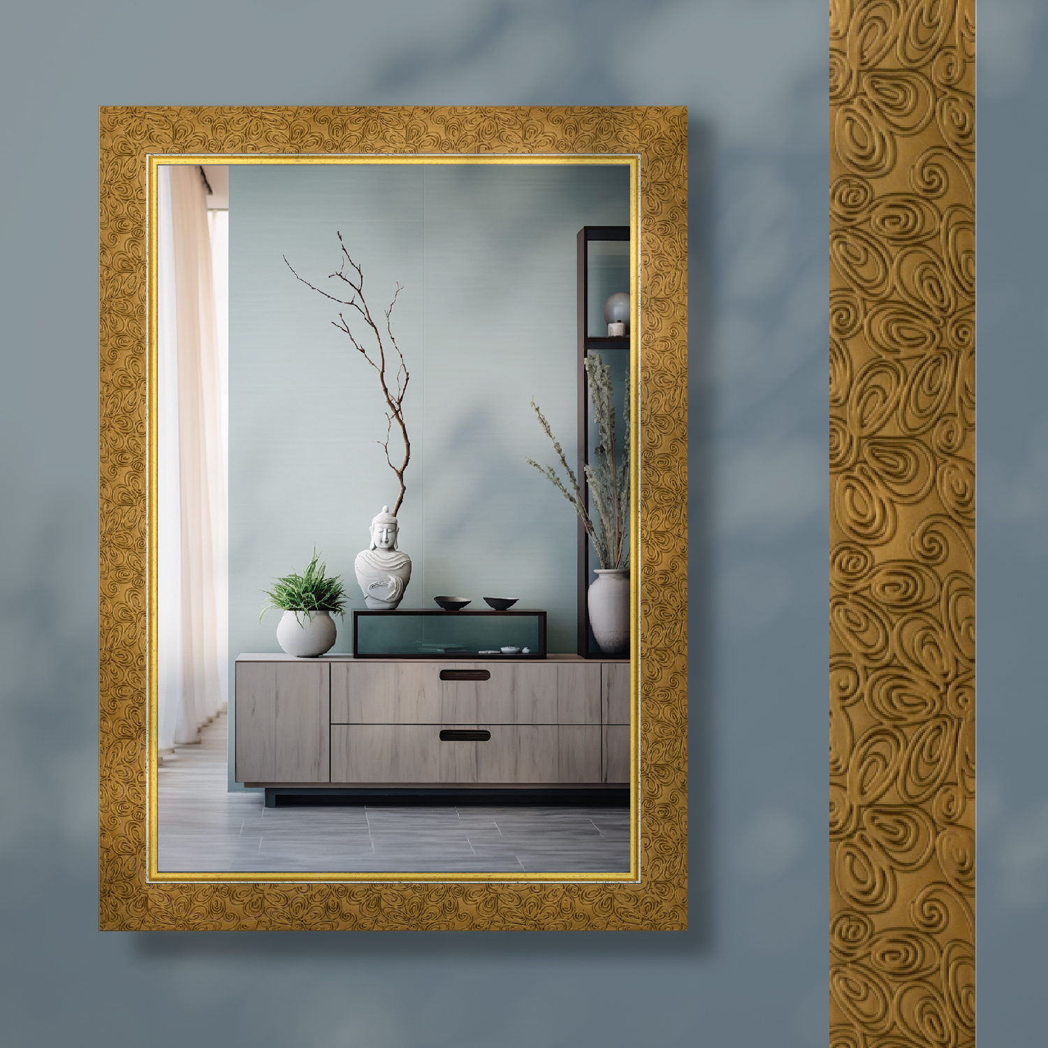 Зеркало настенное Alenkor Гранада золото 50х70 см