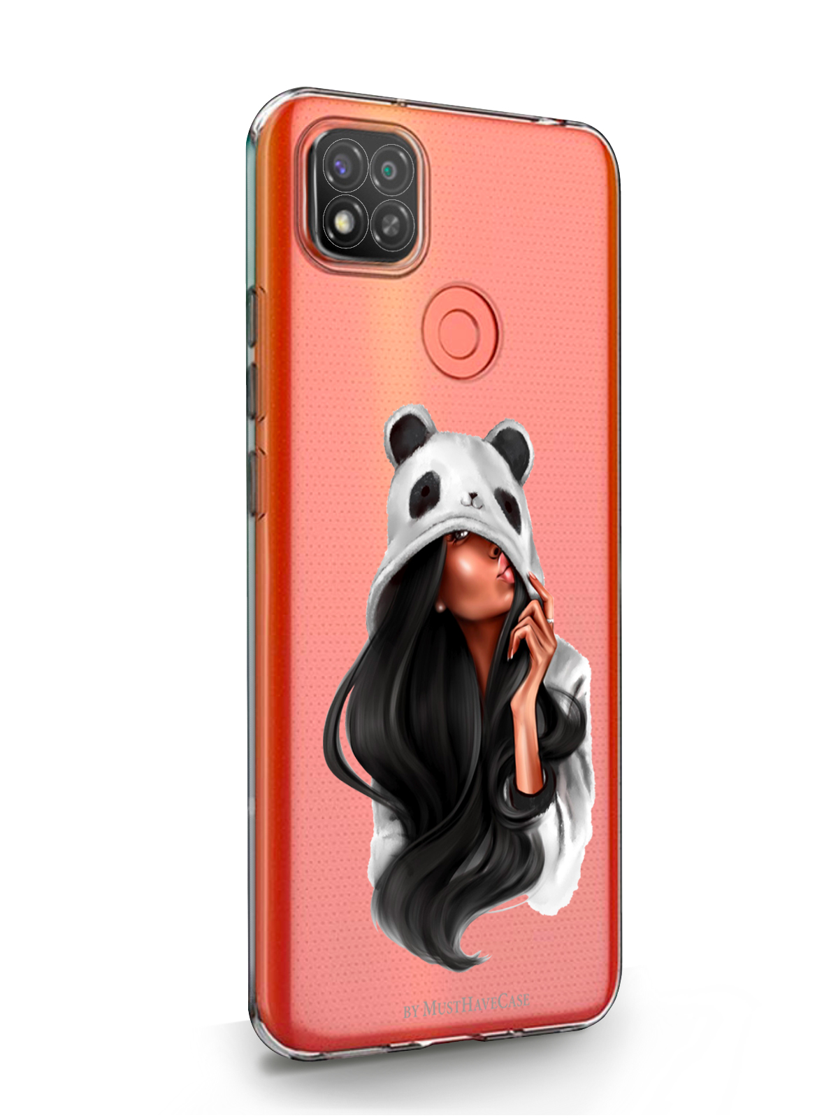 Чехол MustHaveCase для Xiaomi Redmi 9C Panda Girl/ Панда прозрачный
