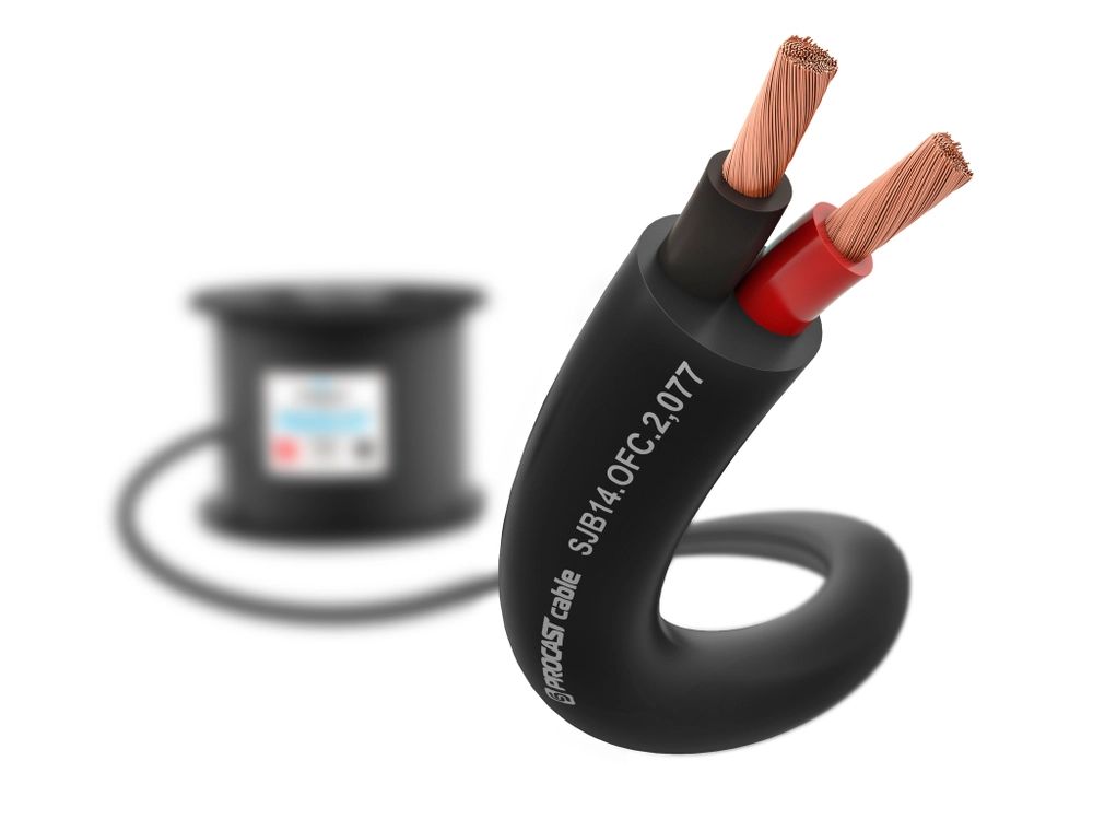 Акустический черный спикерный кабель 2х2,077mm? PROCAST cable SJB 14.OFC.2,077 5 м