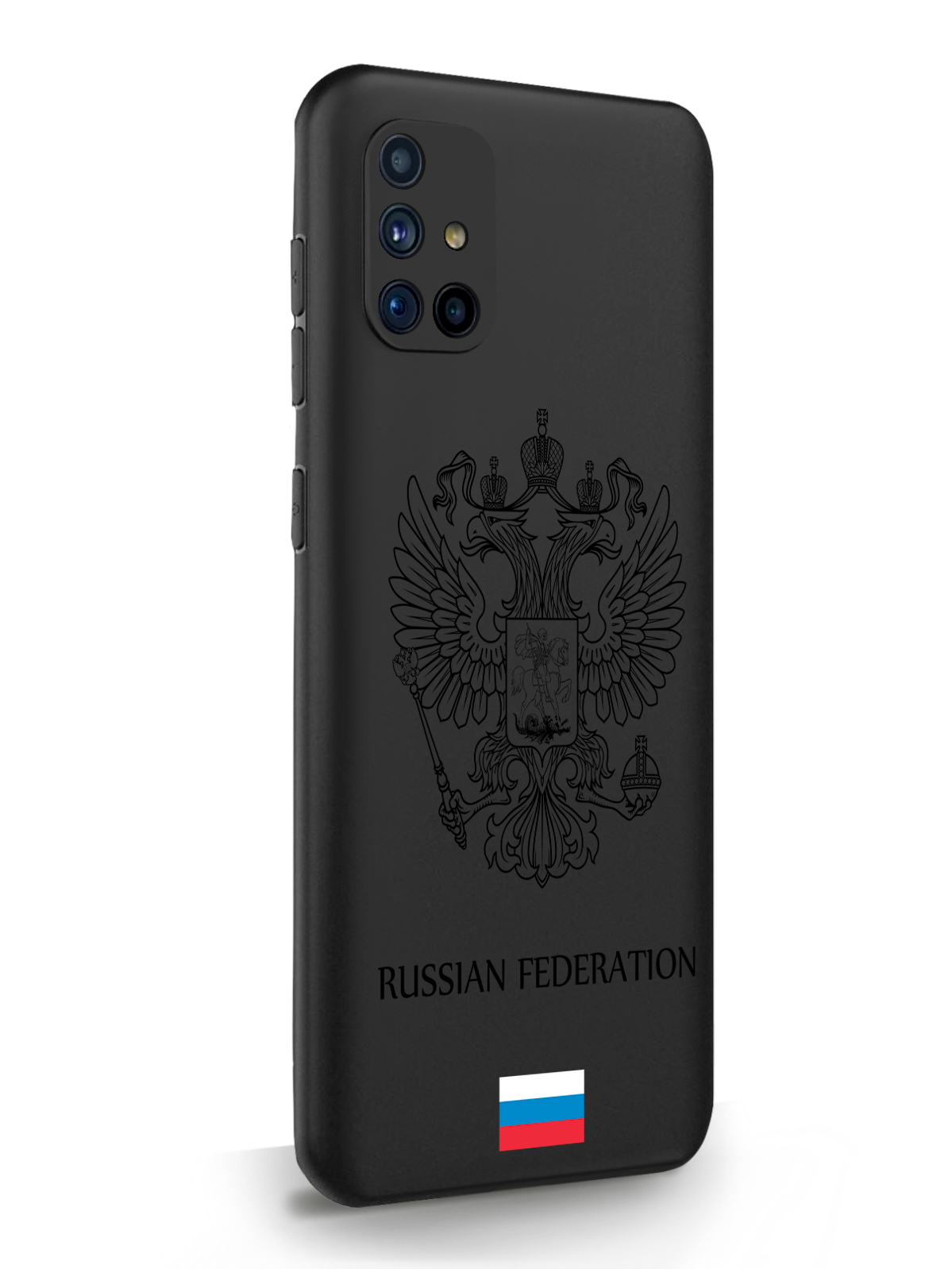Чехол MustHaveCase для Samsung M51 Черный лаковый Герб Россия черный