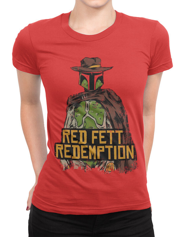 Футболка женская Design Heroes Боба Фетт - Red Dead Redemption красная L
