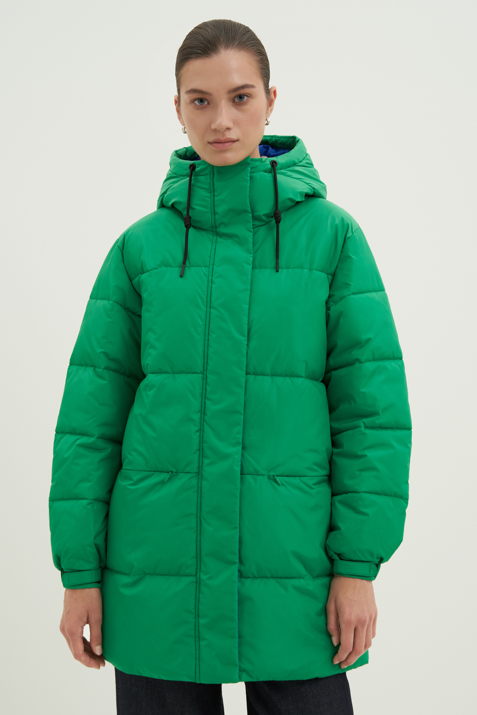 Пальто женское Finn Flare FWC11054 зеленое XL