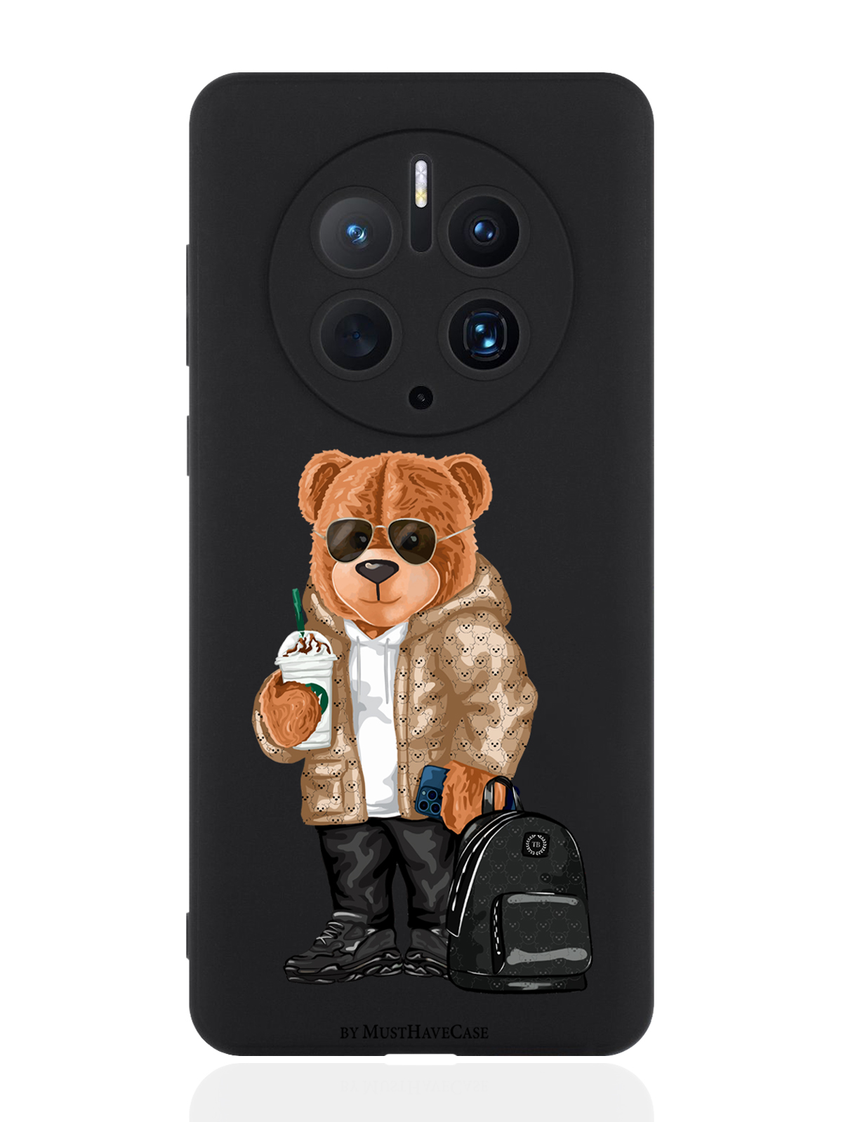 Чехол для смартфона Huawei Mate 50 Pro черный силиконовый Tony Style в очках