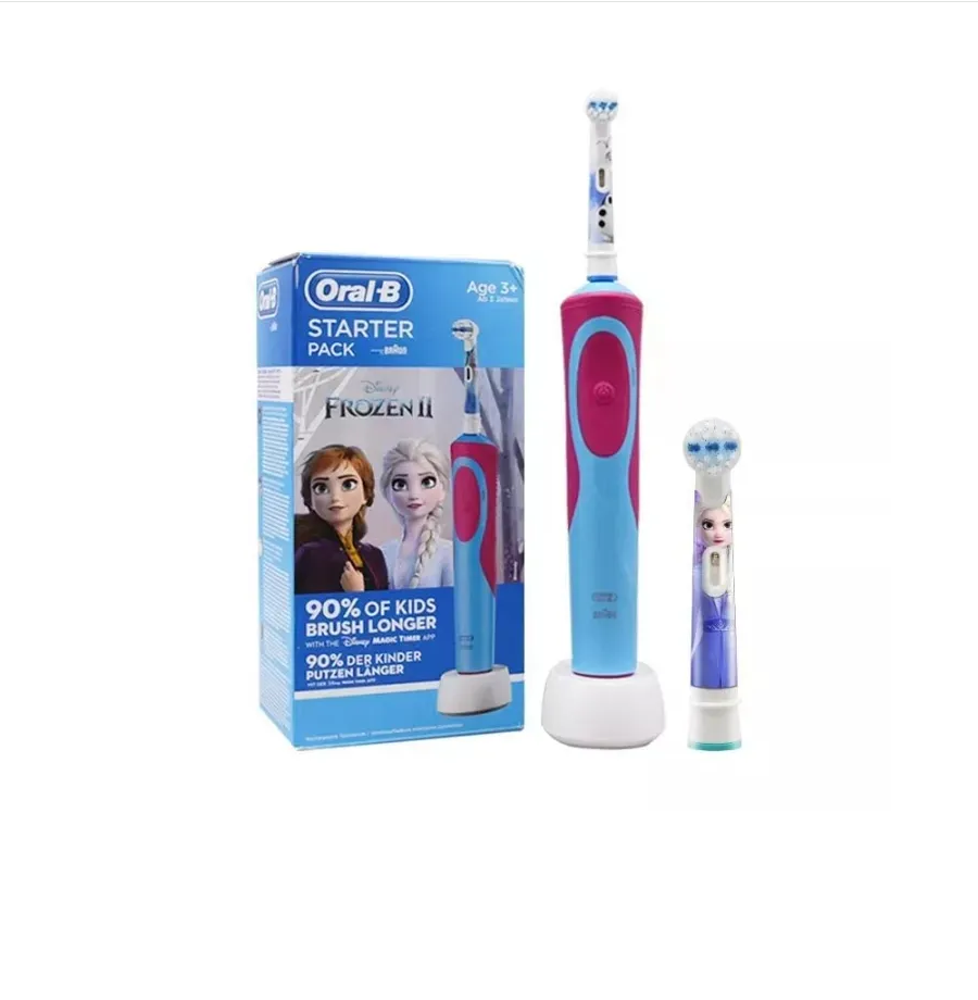 Электрическая зубная щетка Oral-B Vitality Kids Холодное сердце Starter Pack голубая