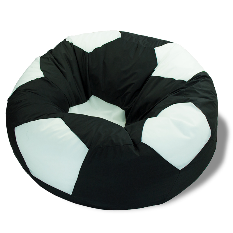 Кресло-мешок Puffmebel мяч XXL белый/черный