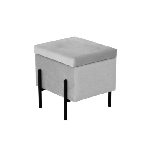Пуф IVAMEBEL 40х40 см, серый, с ящиком для хранения, металлические ножки