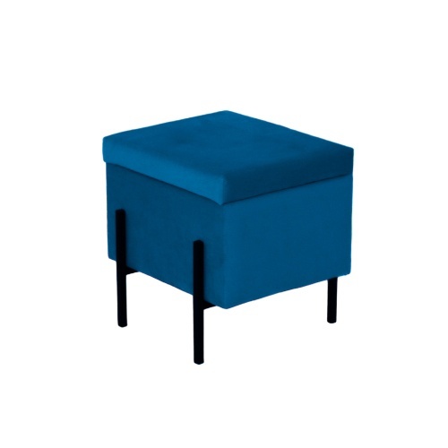 Пуф IVAMEBEL 40х40 см, синий, с ящиком для хранения, металлические ножки