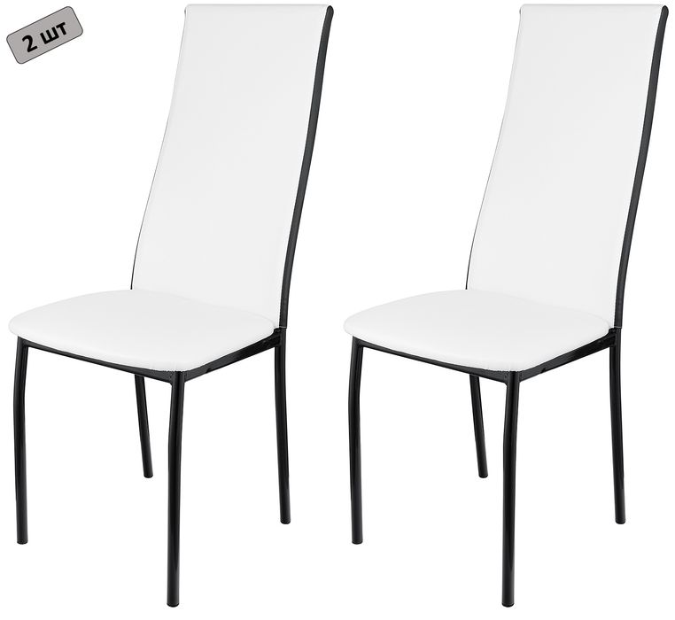 Комплект стульев  KETT-UP Hamburg, черный / белый с вставкой, 2 шт