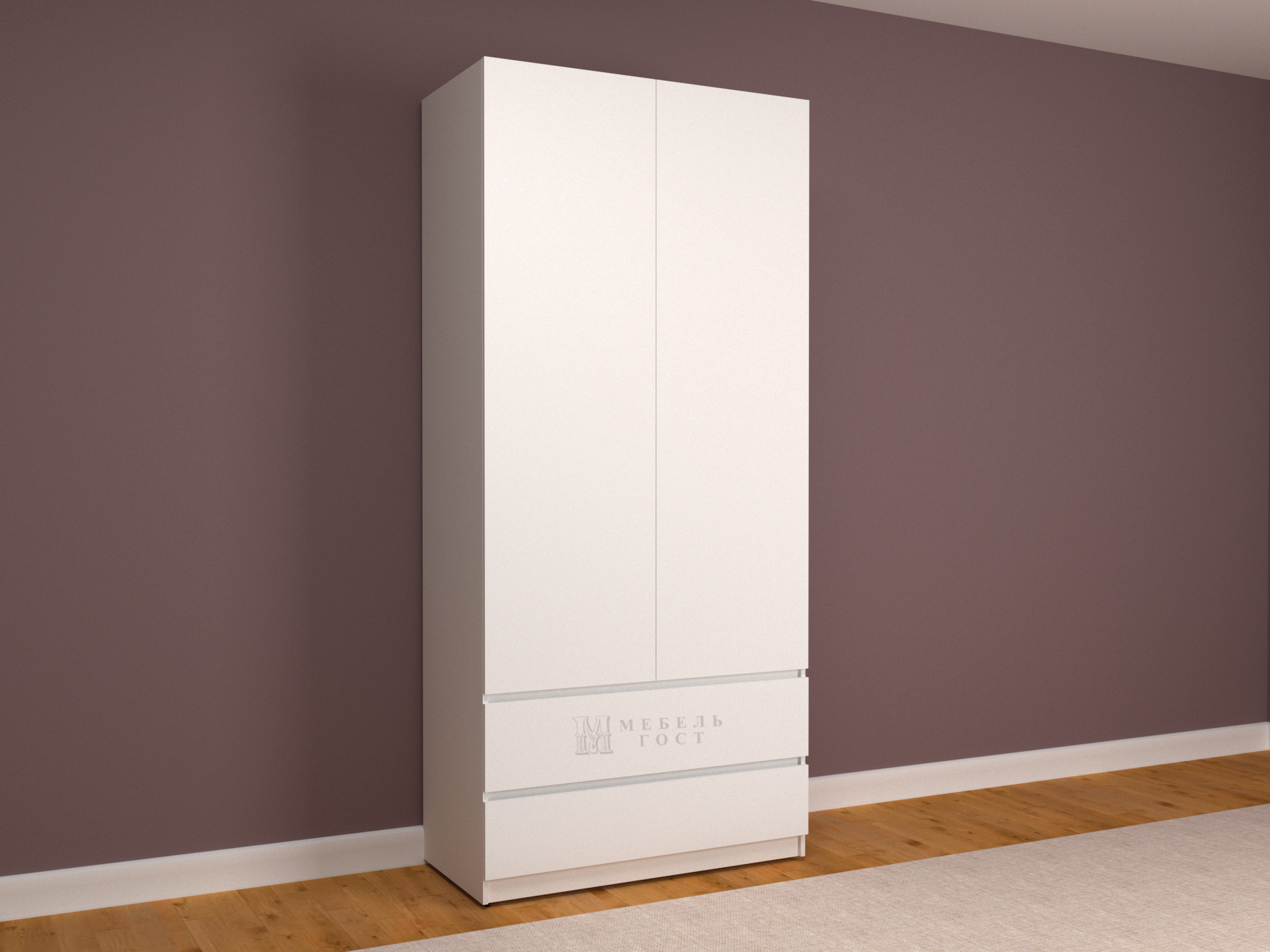 Шкаф для одежды Мебель ГОСТ 100x50x220 белый