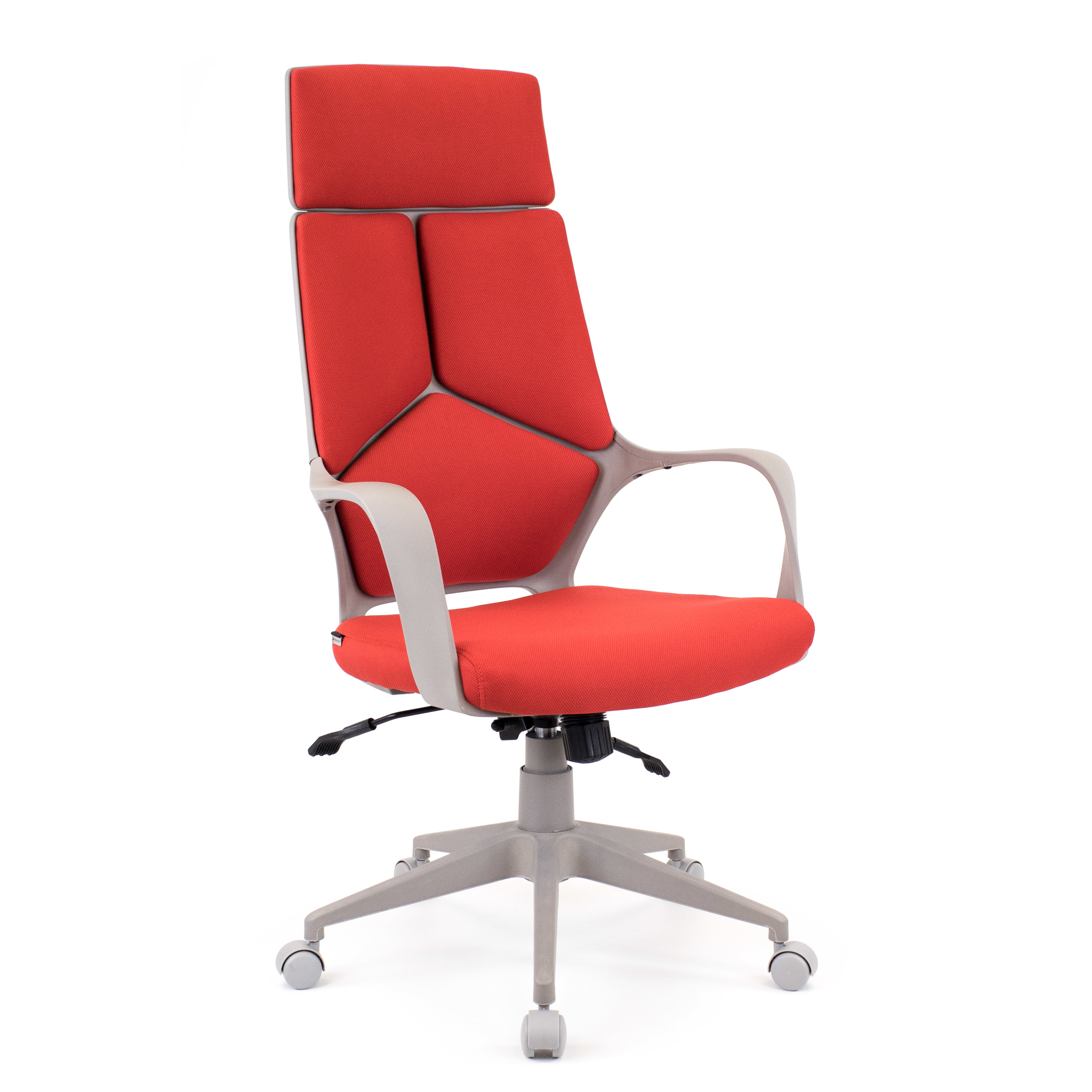 Кресло офисное Everprof Trio Grey TM ткань - красное