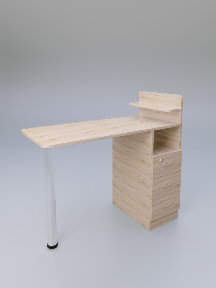 Маникюрный стол складной Sitstep с 3 ящиками, сонома