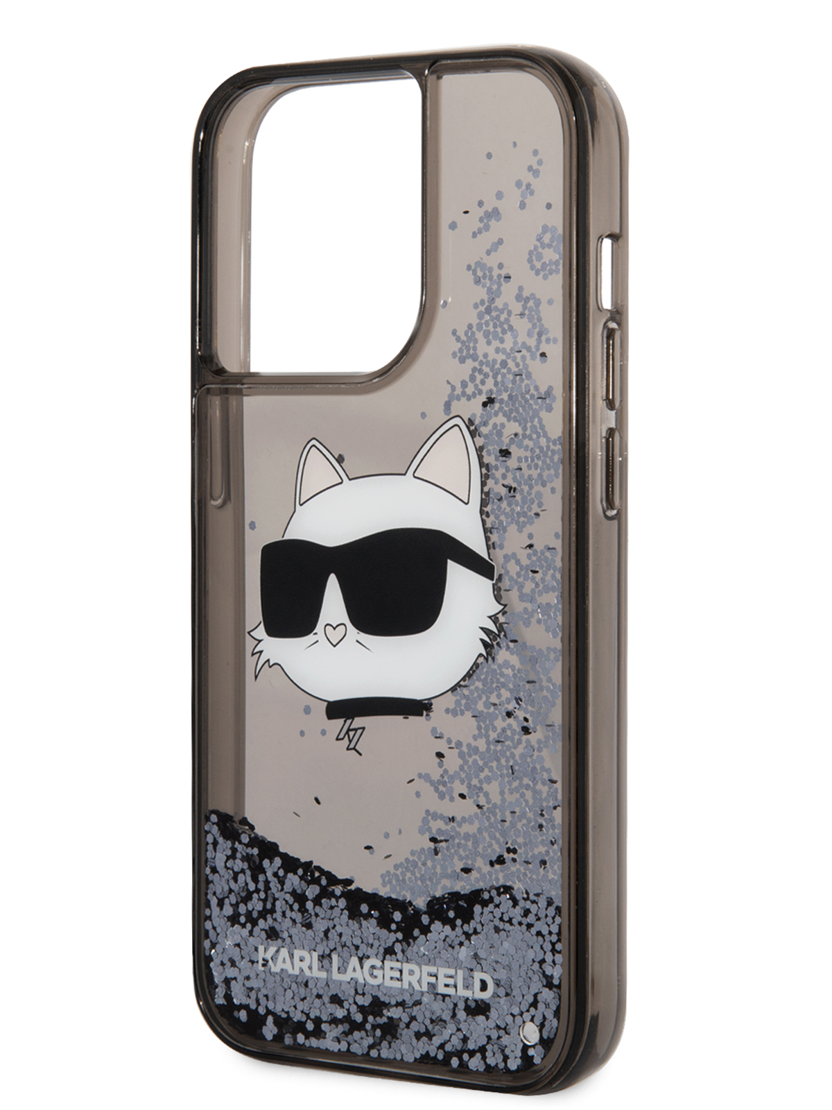 Чехол Karl Lagerfeld для iPhone 14 Pro с жидкими блестками, Black