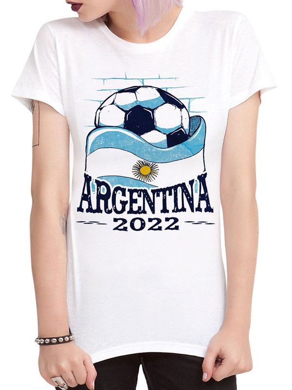 Футболка женская DreamShirts Studio Сборная Аргентины по футболу 2022 - 1 белая 2XL