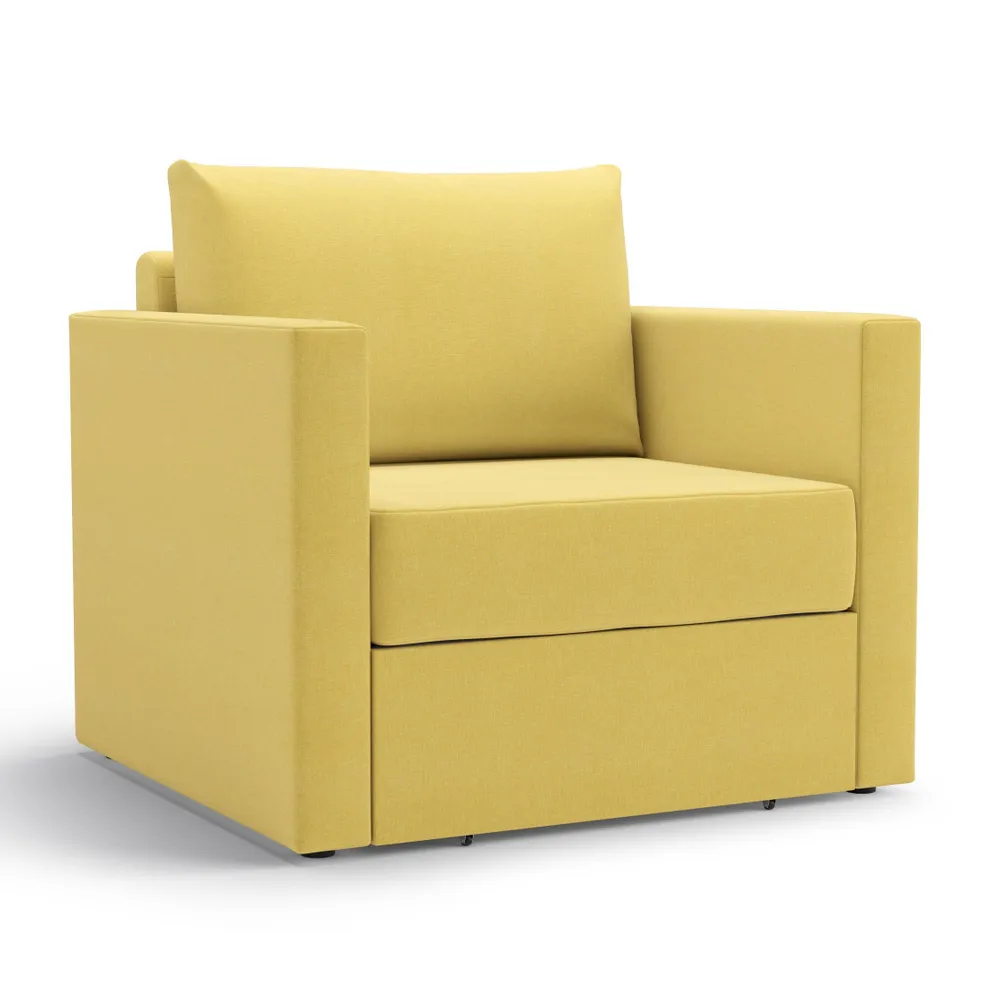 Кресло-кровать Salotti Альфа, рогожка, ткань Laguna, желтый, 93х83х90 см