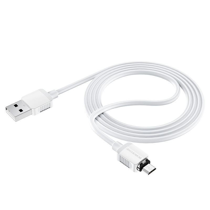 Дата-кабель Borofone BX57 USB - Micro USB TPE 2.4A 1 м, White