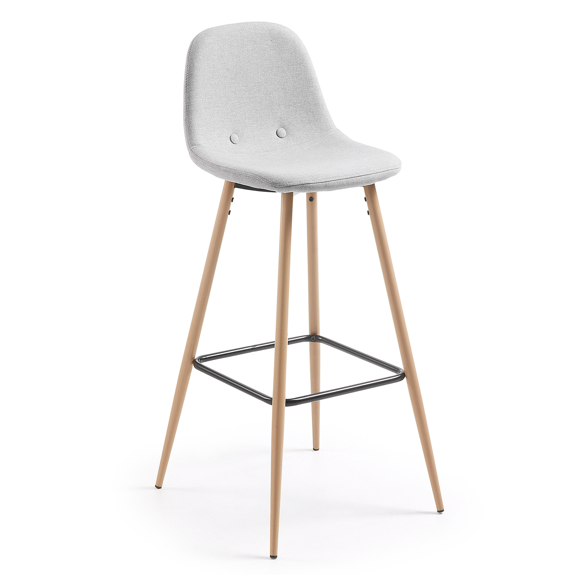 Барный стул La Forma 52518, натуральный/хром/светло-серый