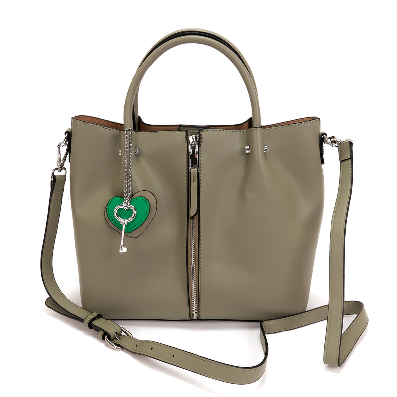 Комплект (сумка+брелок) женский Flioraj 7139, dark green