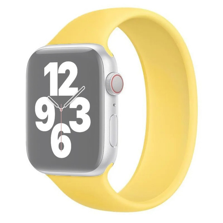 Ремешок для Apple Watch 1-6/SE 38/40 мм силиконовый InnoZone 128мм - Желтый