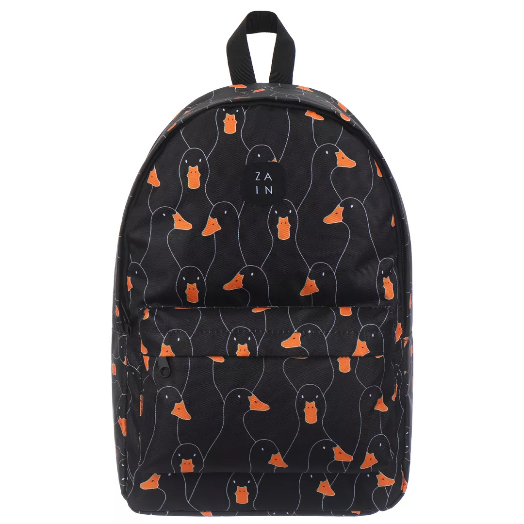 Рюкзак женский ZAIN z10 черно-серо-оранжевый, 40x28x13 см