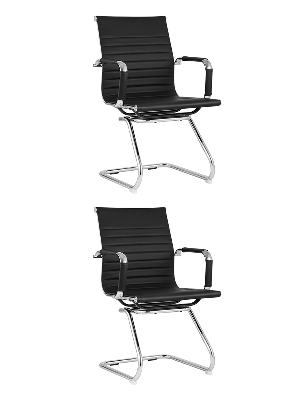 Кресло Stool Group для посетителей TopChairs Visit, черное (комплект 2 кресла)