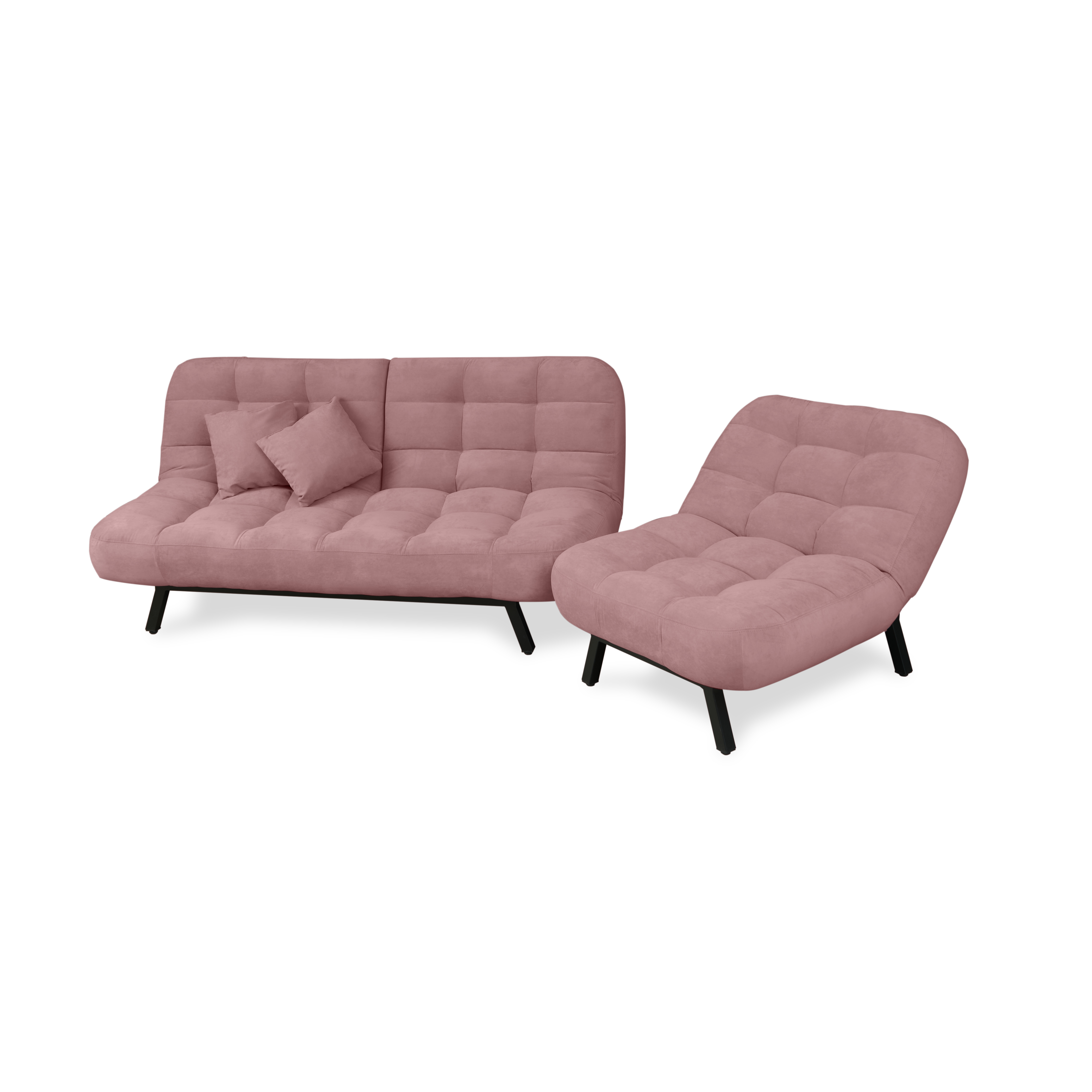 Комплект мягкой мебели диван и кресло Абри розовый