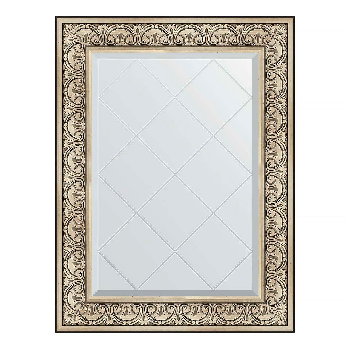 Зеркало интерьерное Evoform с гравировкой в багетной раме барокко серебро
