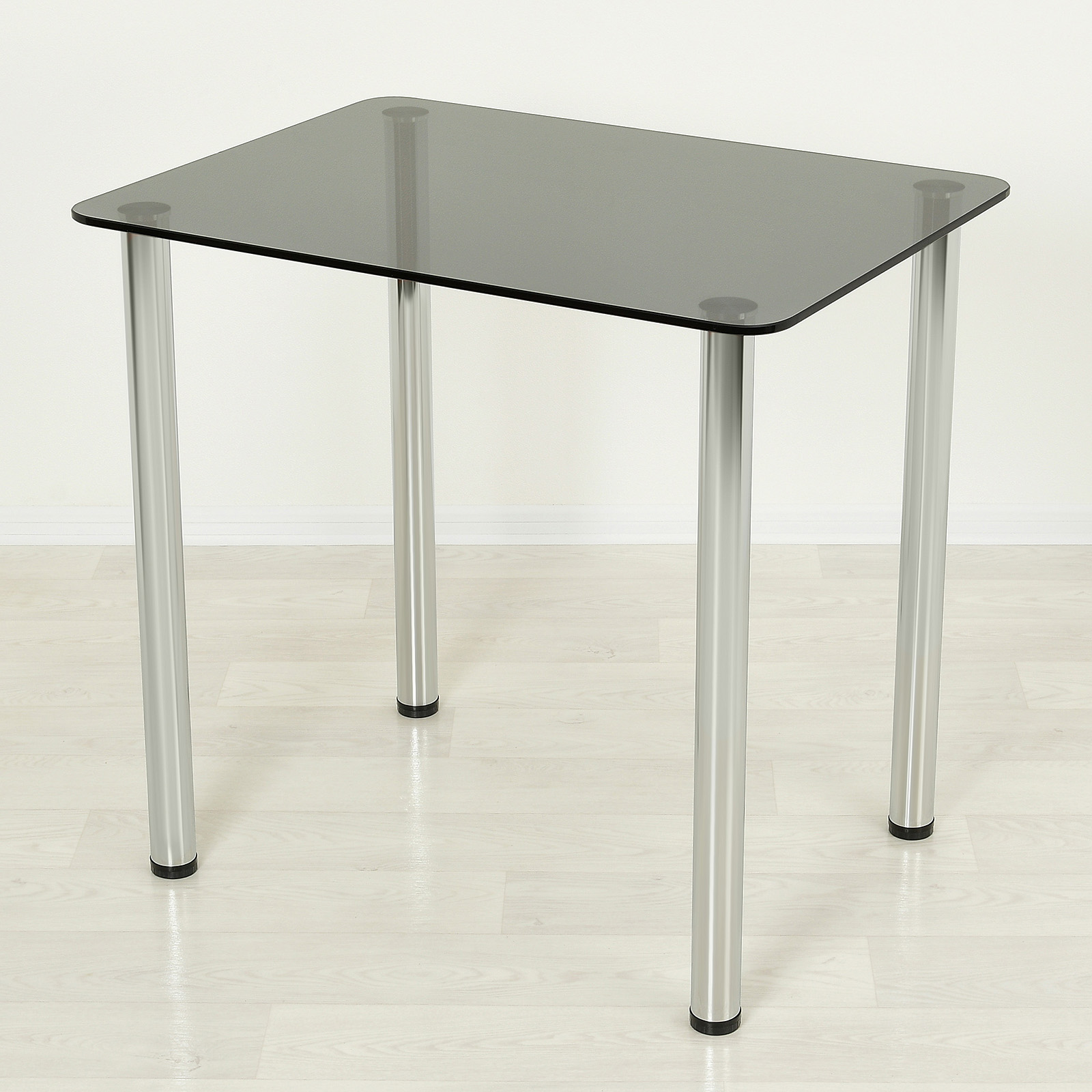 Стеклянный стол Mebel Apartment Эдель 10 серый/хром 800х600